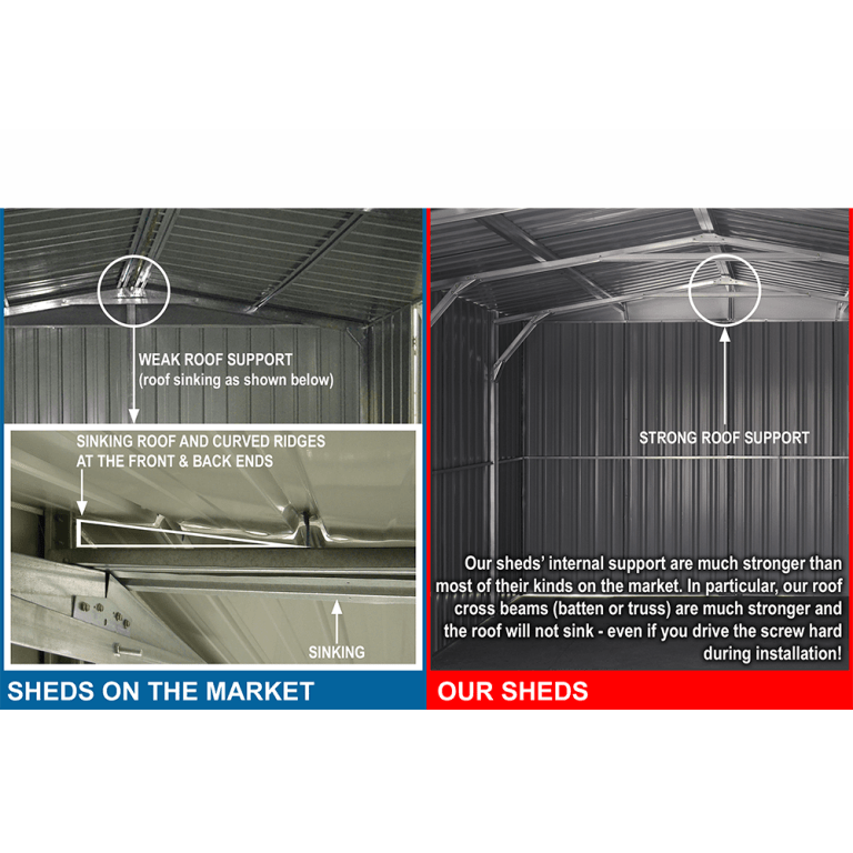 Garage Shed 4.2(W)x10.0(D)x2.5(H)m Single & Roller Door – Carport Sheds